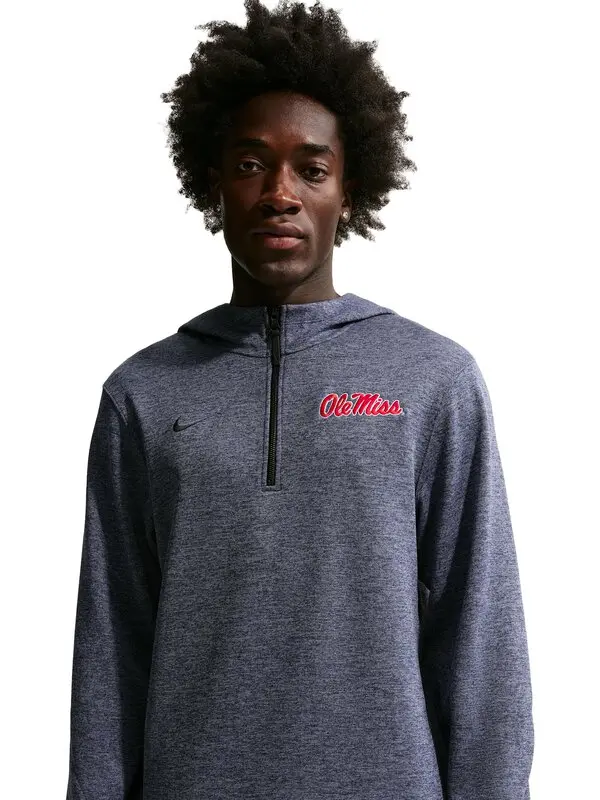 Nike Ole Miss Rebels Ncaa Basketball Coaches' Pullover Hoodie - Blue