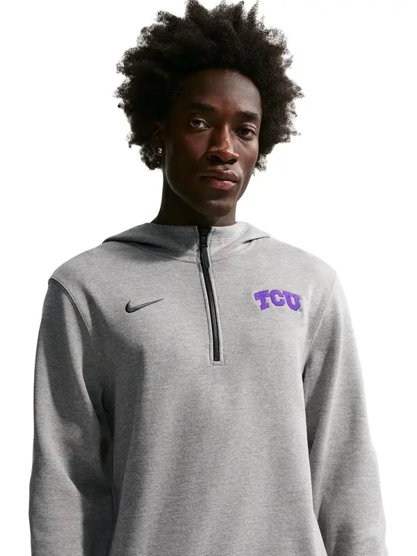 Nike Tcu Horned Frogs Ncaa Basketball Coaches' Pullover Hoodie - Grey