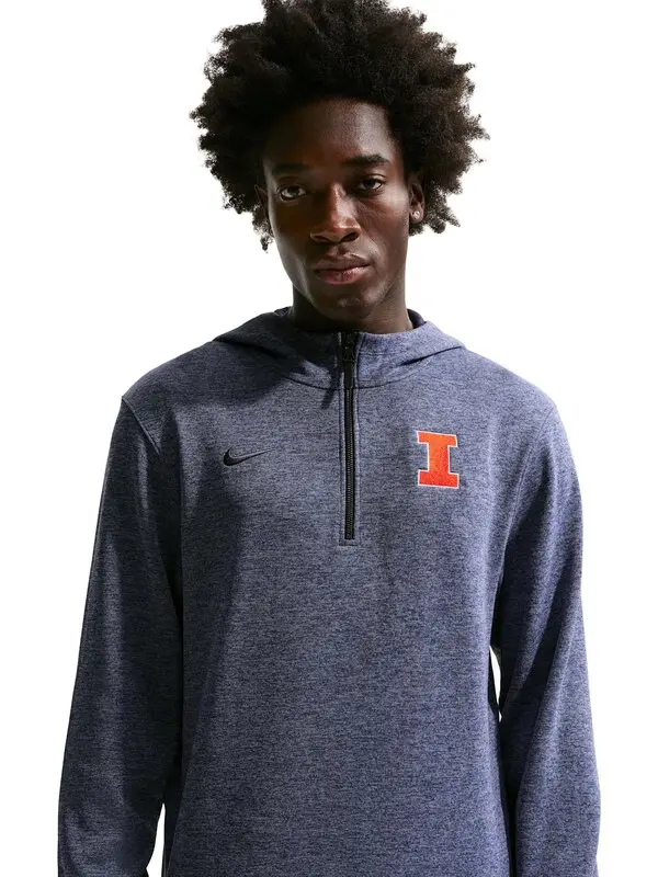 Nike Illinois Fighting Illini Ncaa Basketball Coaches' Pullover Hoodie - Blue