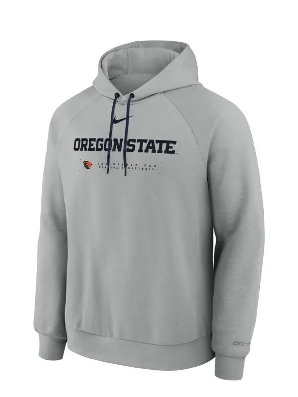 Nike Oregon Statae Beavers Ncaa Basketball Coaches' Pullover Hoodie - Grey