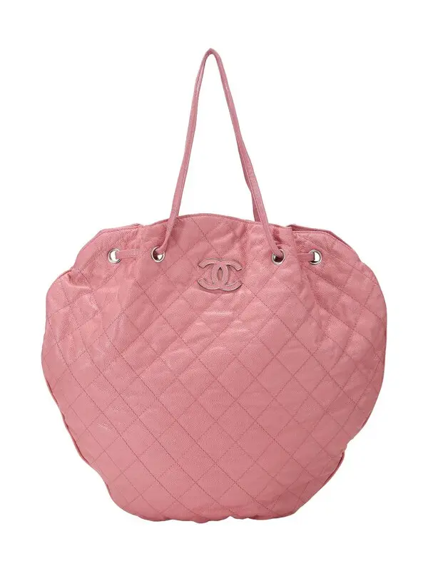 Chanel Caviar Cocomark Drawstring Tote - Pink