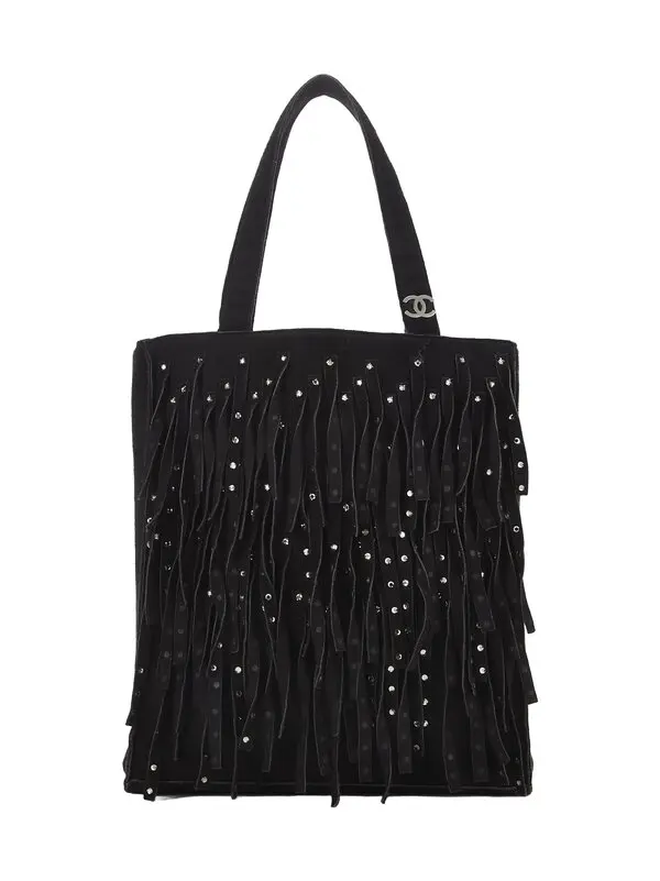 Chanel Suede Fringe Handbag - Black