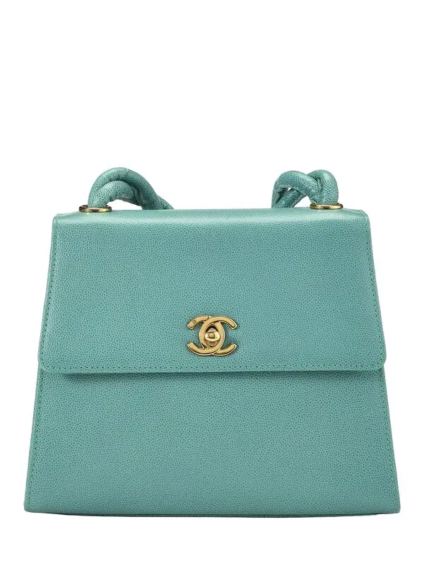 Chanel Caviar Leather Shoulder Bag - Green