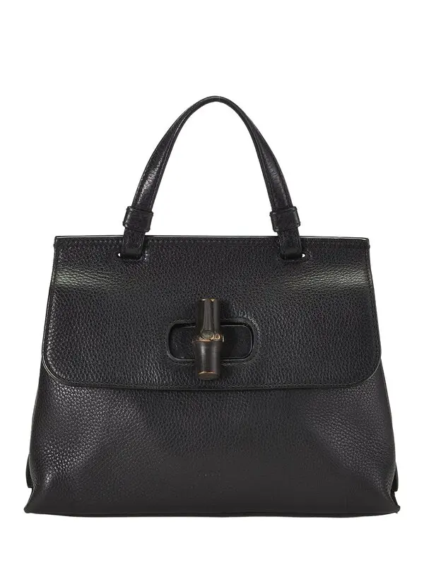 Gucci Leather Bamboo Daily Handbag - Black