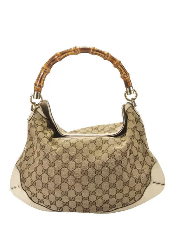 Gucci Original Gg Bamboo Peggy Hobo - Beige