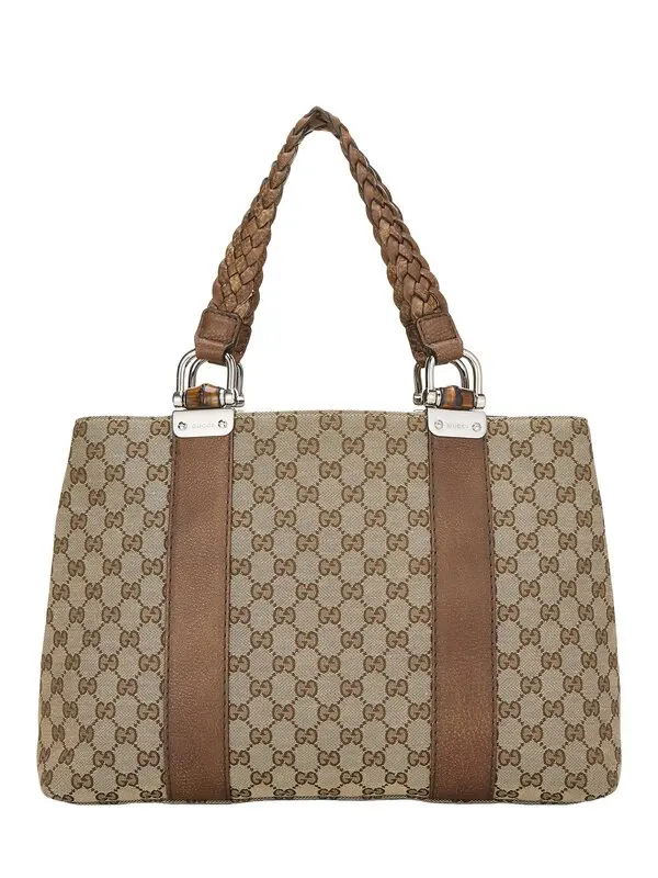 Gucci Original Gg Bamboo Bar Tote - Brown
