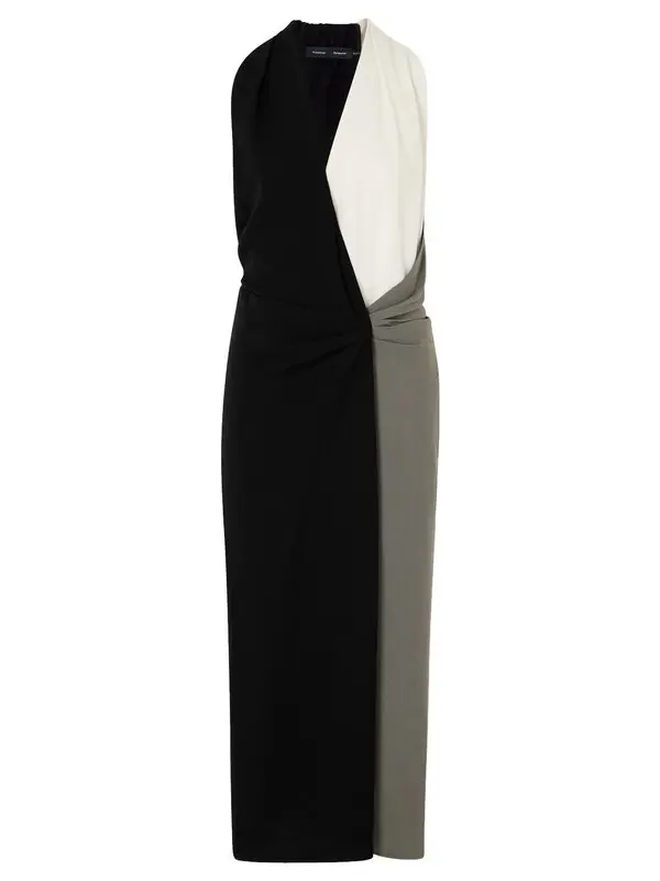 Proenza Schouler Elsa Ruched Color-block Crepe Midi Dress - Multi