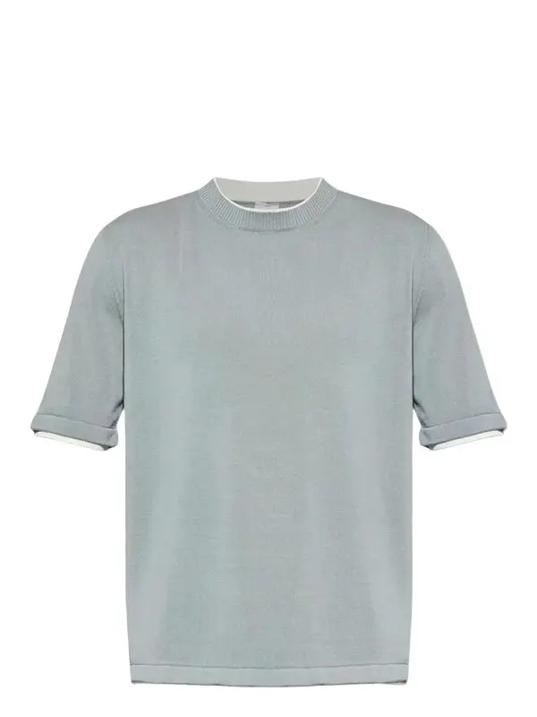 Eleventy Ribbed-knit T-shirt - Grey
