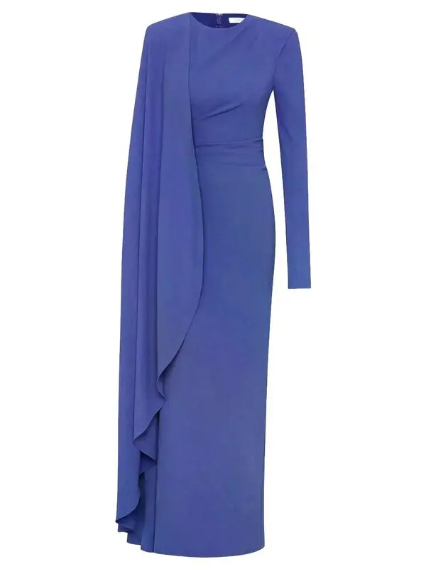 Rachel Gilbert Dion Cape Gown - Blue