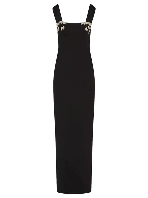 Rachel Gilbert Embellished Square-neck Maxi Gown - Black
