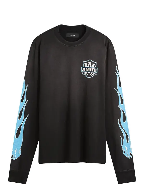 Amiri Eagle Flames Long Sleeve T-shirt - Black