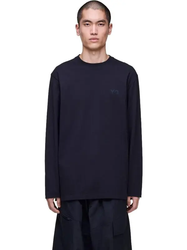 Adidas Y-3 Logo Long Sleeve Tee - Black