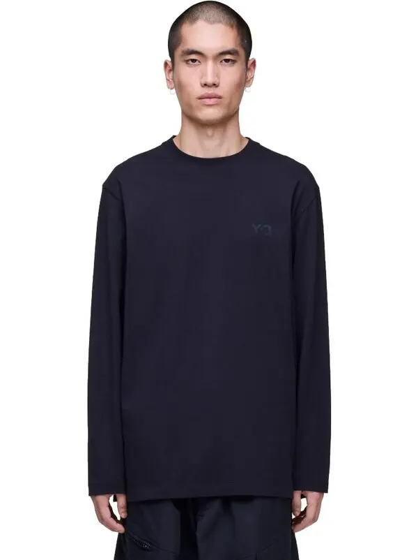 Adidas Y-3 Logo Long Sleeve Tee - Black