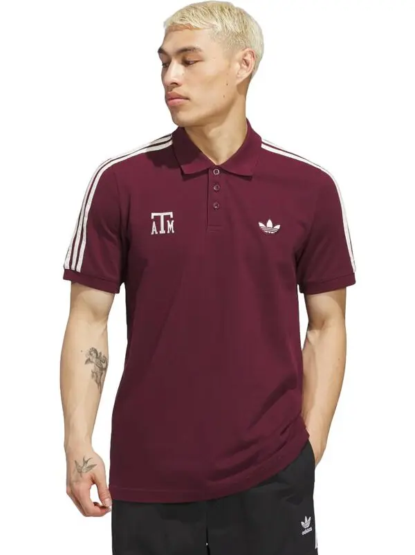 Adidas Texas A&m Aggies X Originals Jersey Cotton Polo - Team Maroon / Cream White