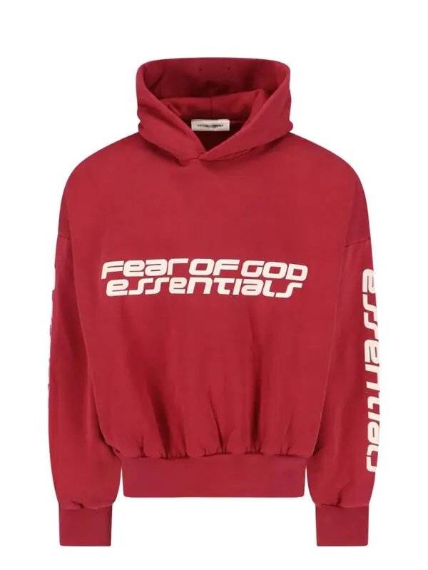 Fear Of God 90s' Cotton Hoodie - Red