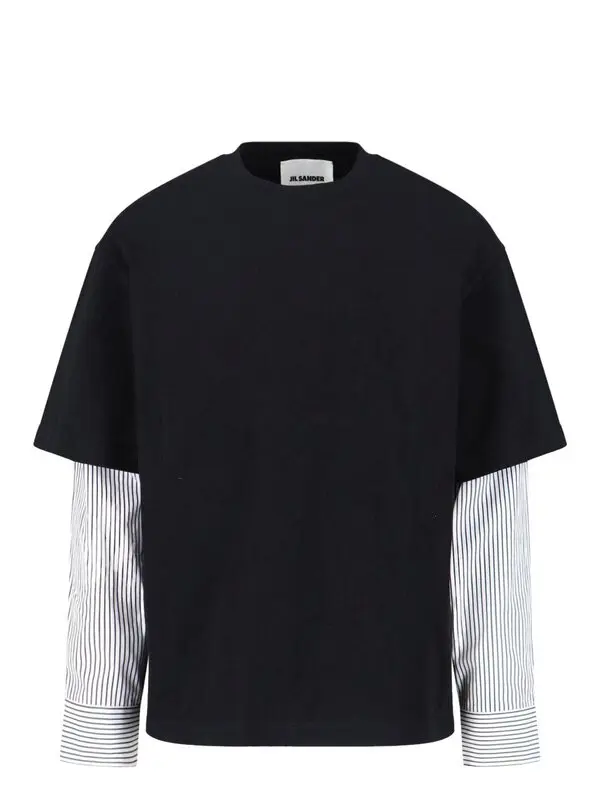 WHITE SAND Crew-neck T-shirt - Black