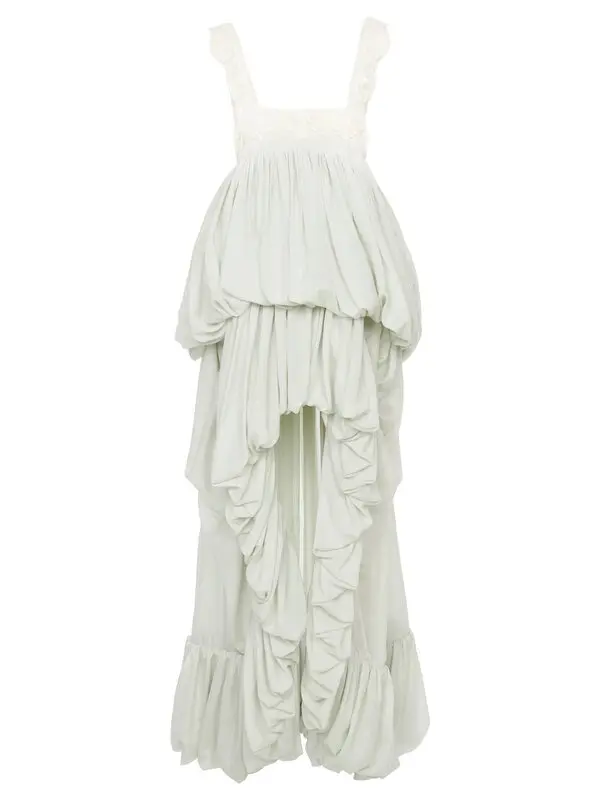 Chloé High-low Ruffled Dress - Limpid Green