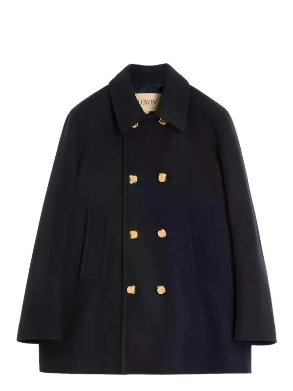 Valentino Garavani Double-breasted Wool Felt Coat - Blue