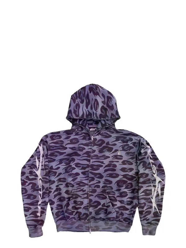 HELLSTAR Zip-up Printed Hoodie - Purple
