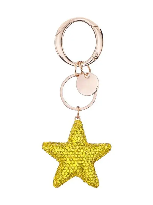 Nina Crystal Embellished Star Bag Charm - Yellow