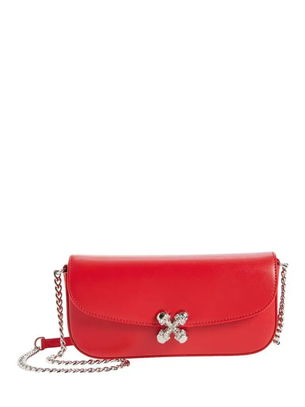 Alexander McQueen Small Skull Flower Shoulder Bag - Red/silver