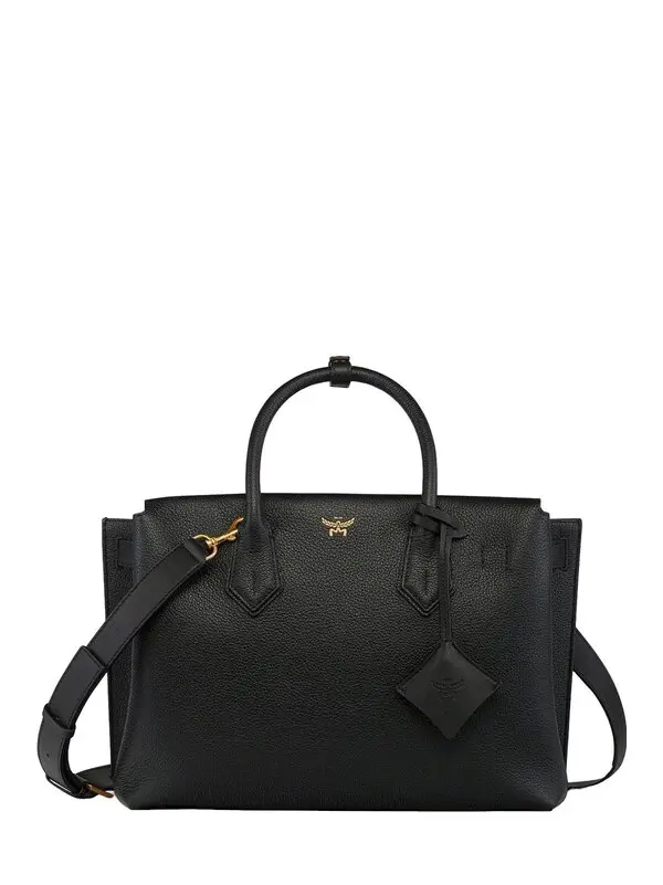 Mcm Milla Tote In Spanish Embossed Leather - Black