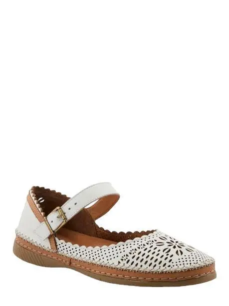 SPRING STEP SHOES Zabelle Mary Jane Flat - White