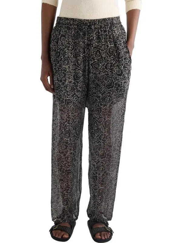 Isabel Marant Lydna Print Straight-leg Pants - Black/ecru