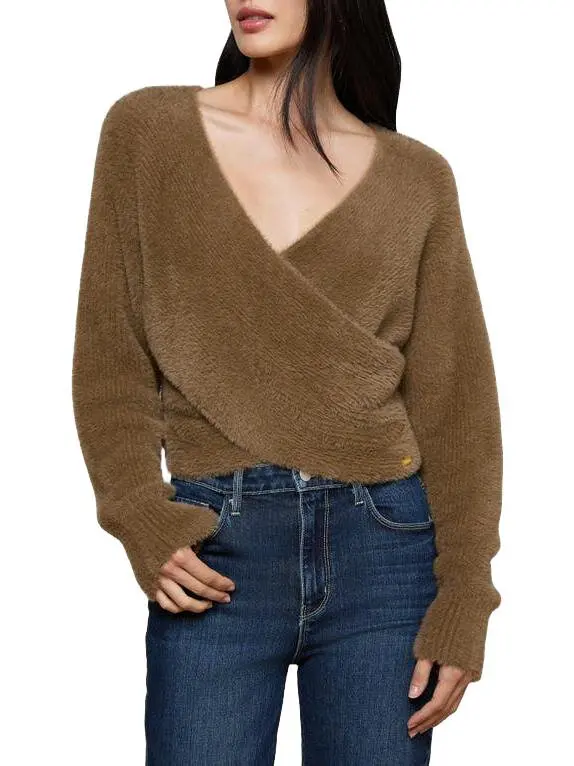 L'Agence Antonella Surplice Neck Sweater - Driftwood