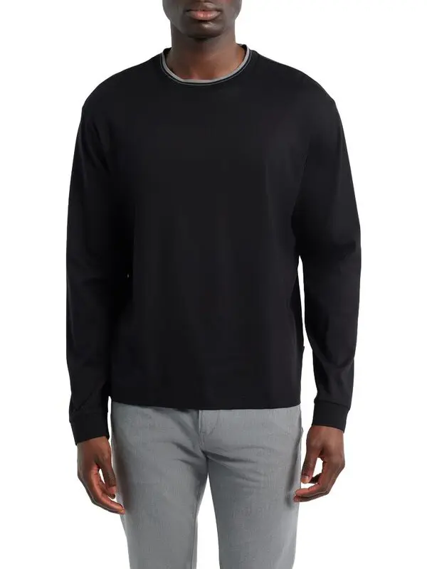 BOSS Talley Cotton Crewneck Top - Black