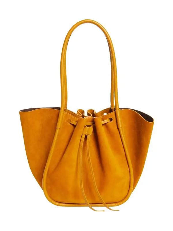 Proenza Schouler Large Ruched Suede Tote - Honey
