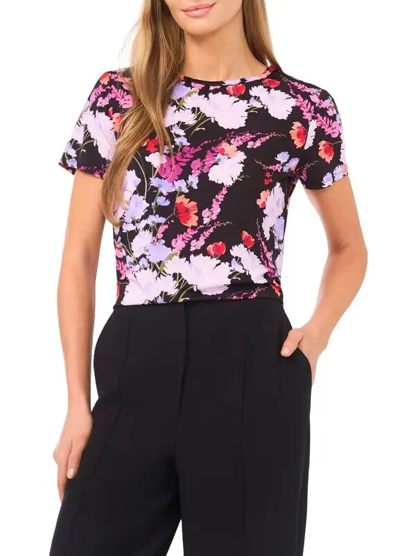 Ted Baker London Floral Boxy T-shirt - Rich Black