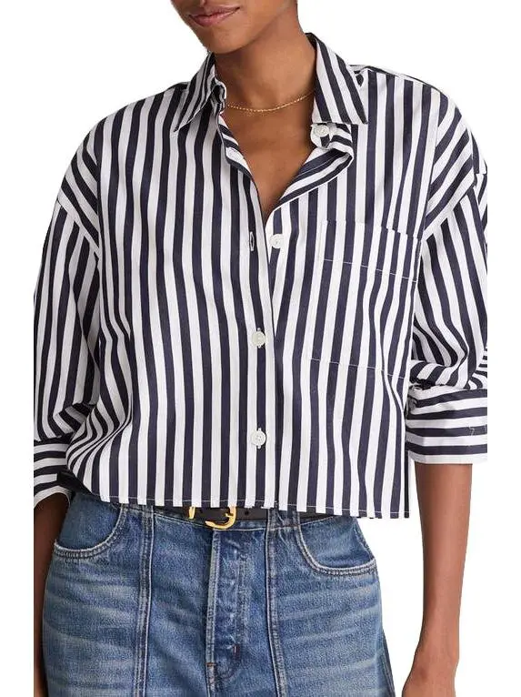 Madewell Poplin Straight Hem Shirt - Classic Navy