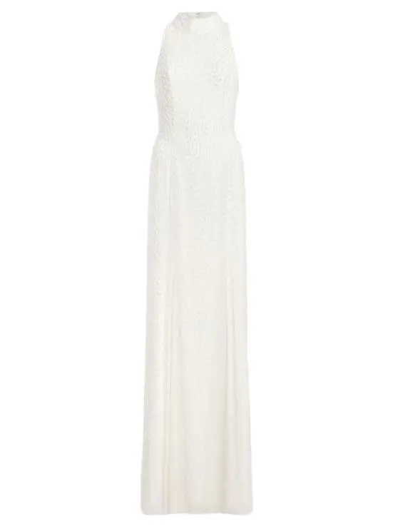 Jenny Packham Mischief Embellished High-neck Maxi Dress - Ivory