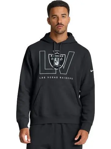 Nike Las Vegas Raiders Busted Play Club Fleece Pullover Hoodie - Black