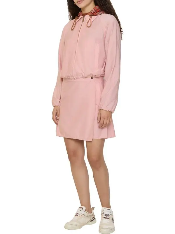 Burberry Pleated Stretch Nylon Mini Skirt - Begonia Pink