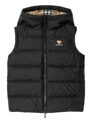 Burberry Nylon Hooded Puffer Gilet - Black