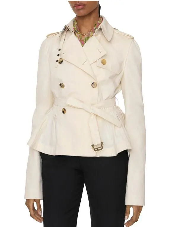 Burberry Cotton Isabella Trench Jacket - Linen Beige