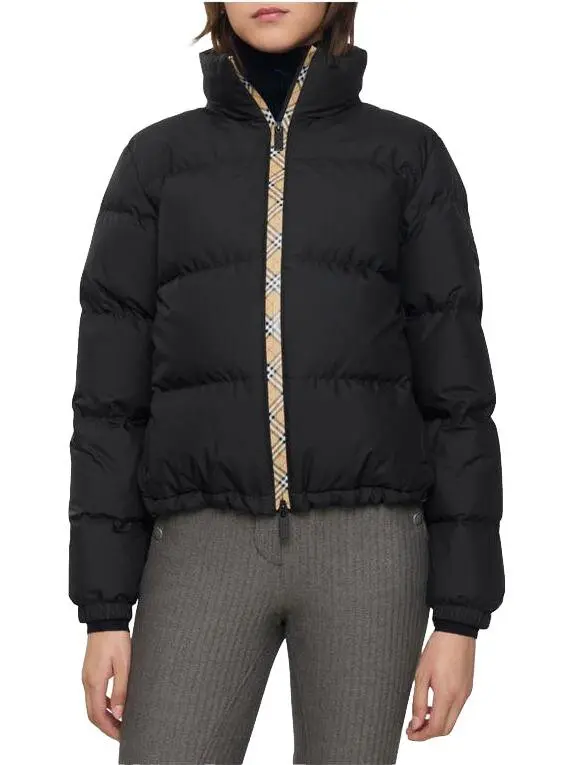 Burberry Checker-tape Ambleside Puffer Jacket - Black