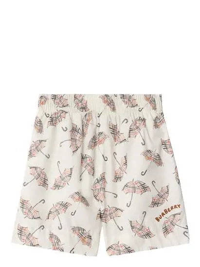 Burberry Cotton Umbrella Shorts - Calico White