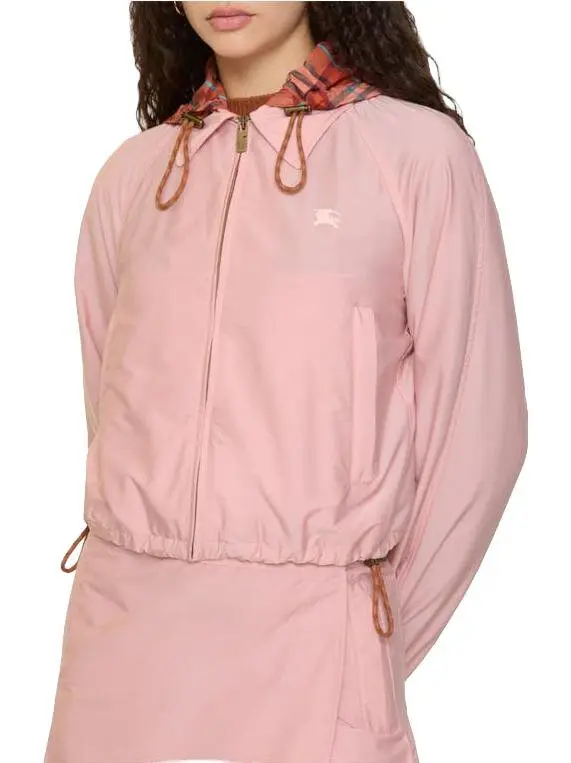 Burberry Cropped Newcott Hooded Jacket - Begonia Pink