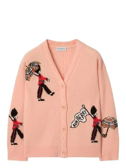 Burberry London Guards Wool Cardigan - Shell Pink