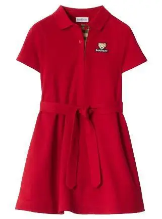 Burberry Cotton Piqué Polo Shirt Dress - Poppy Red