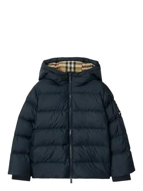 Burberry Nylon Hooded Puffer Coat - Storm Blue