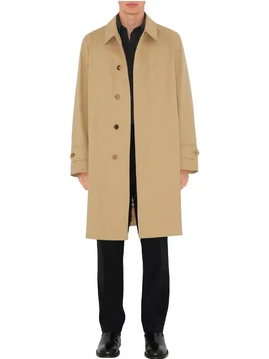 Burberry Long Gabardine Car Coat - Flax Beige
