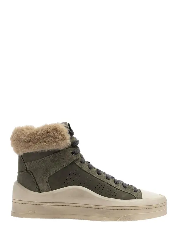 P448 Rail Teddy High-top Sneakers - Army/fur