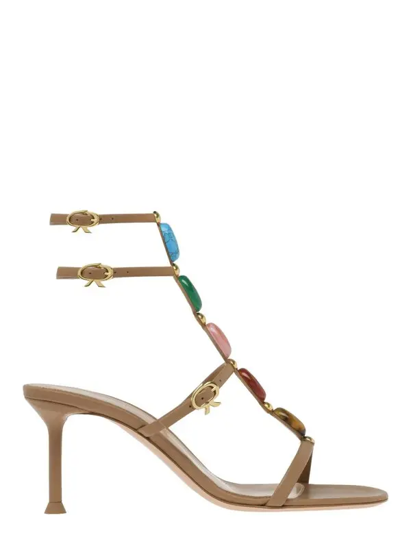 GIANVITO ROSSI Shanti 70 Gladiator Sandal - Brown Nappa