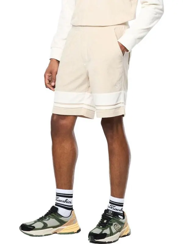 SERGIO TACCHINI Alvar Terry Towel Shorts With Damarindo Stripes - Fog