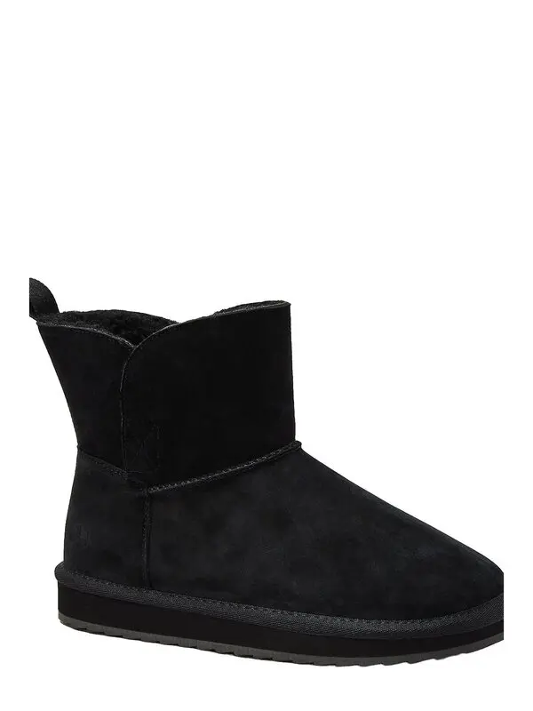 LANDS' END Lined Suede Indoor Outdoor Boots - Black Suede