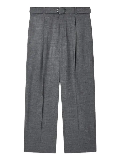 Emporio Armani Trousers With Pleats And Belt - Natural